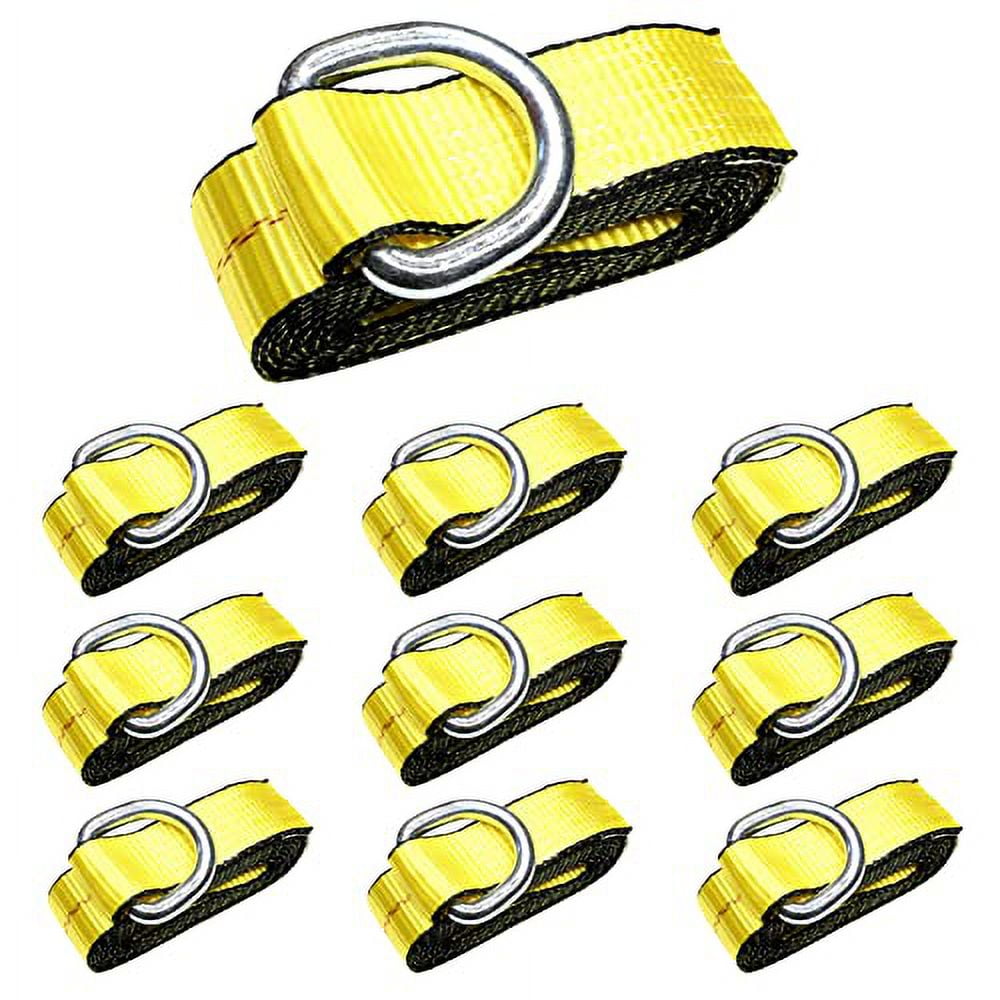 (Pack of 10) 2" X 12ft Feet Lasso Strap with D Ring Auto Tie Down ...