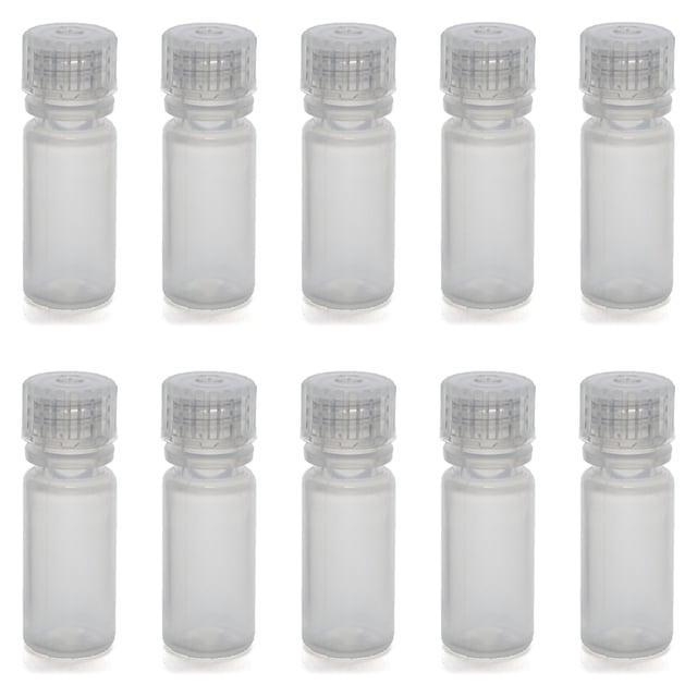 Pack of 10 - 4mL Rigid Plastic Reagent Bottle with Narrow Mouth (0.33 ...