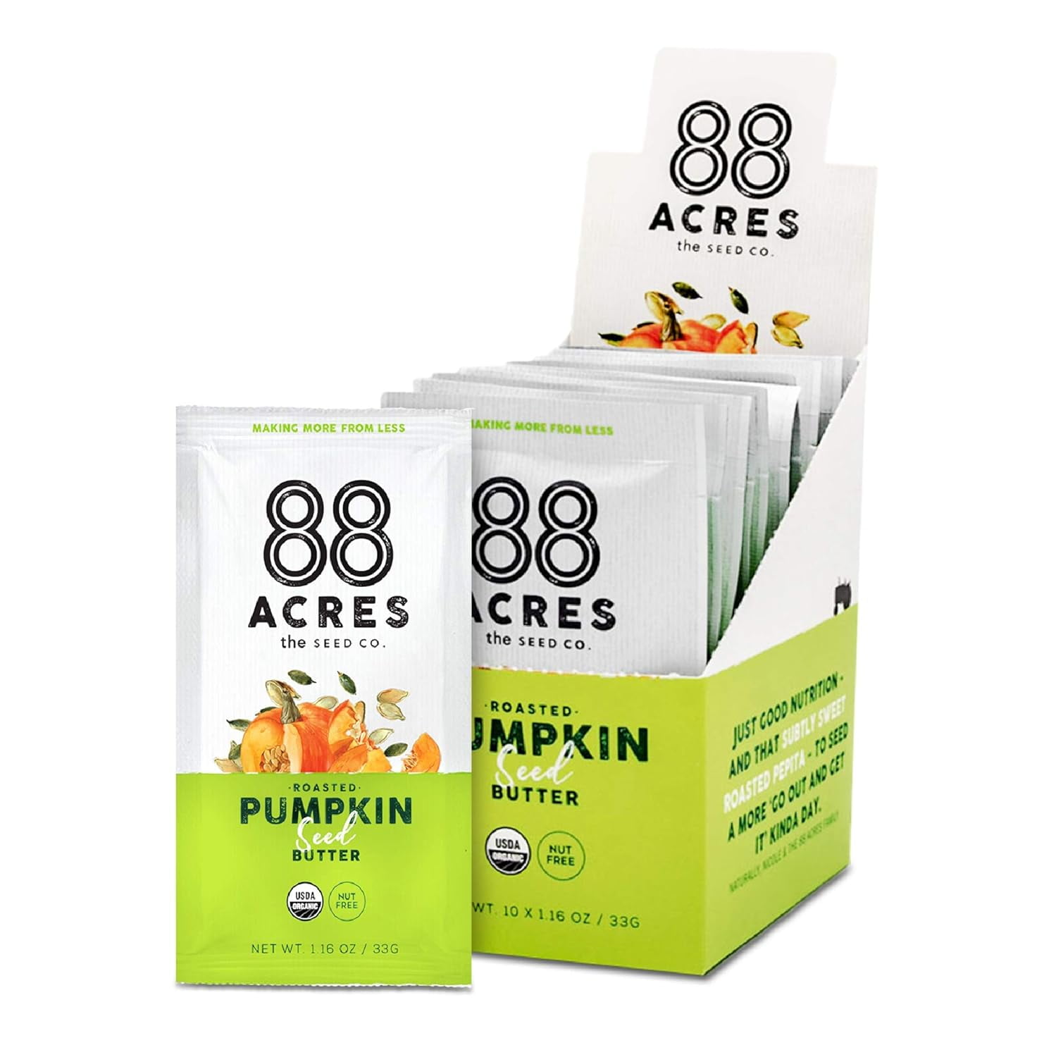 (Pack of 10), 88 Acres Pumpkin Seed Butter Pouch, 1.16 oz - Walmart.com