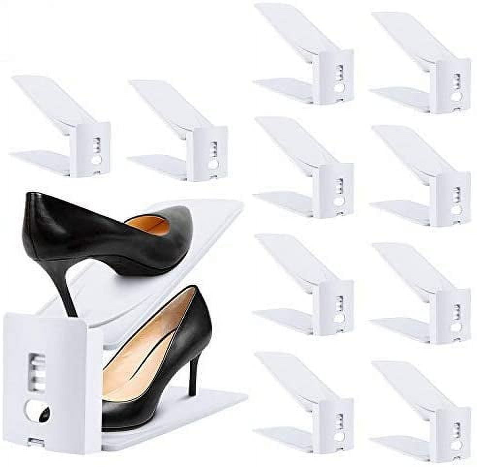 LOSTYE Adjustable 10-Tier Plastic Shoe Organizer, Holds up to 50 Pairs ...