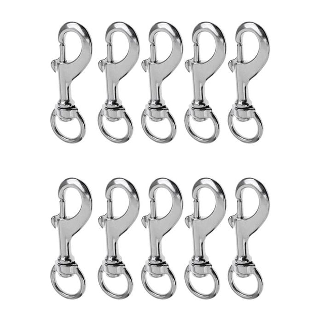 Pack of 10 Boat Marine Grade Clip Stainless Steel Swivel Eye Snap Hooks ...