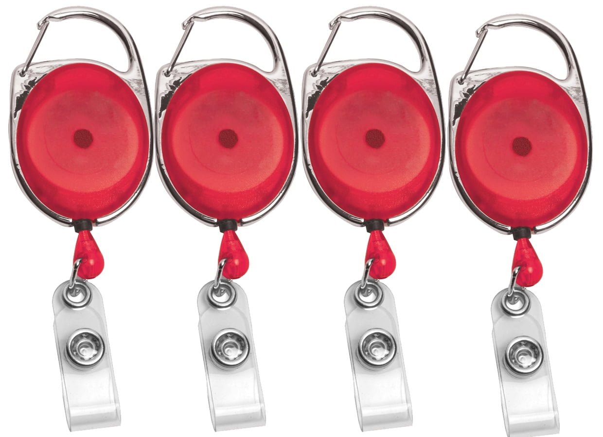Pack of 10 Carabiner Retractable Badge ID Reel Premium Retractable ...