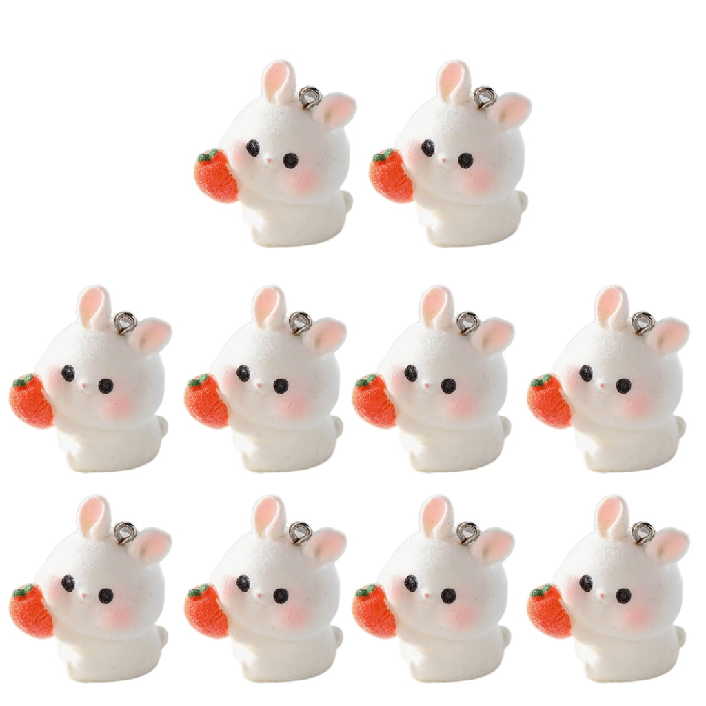 Pack of 10 Cartoon 3D Plush Pendants Crafting Accessory Crafting ...