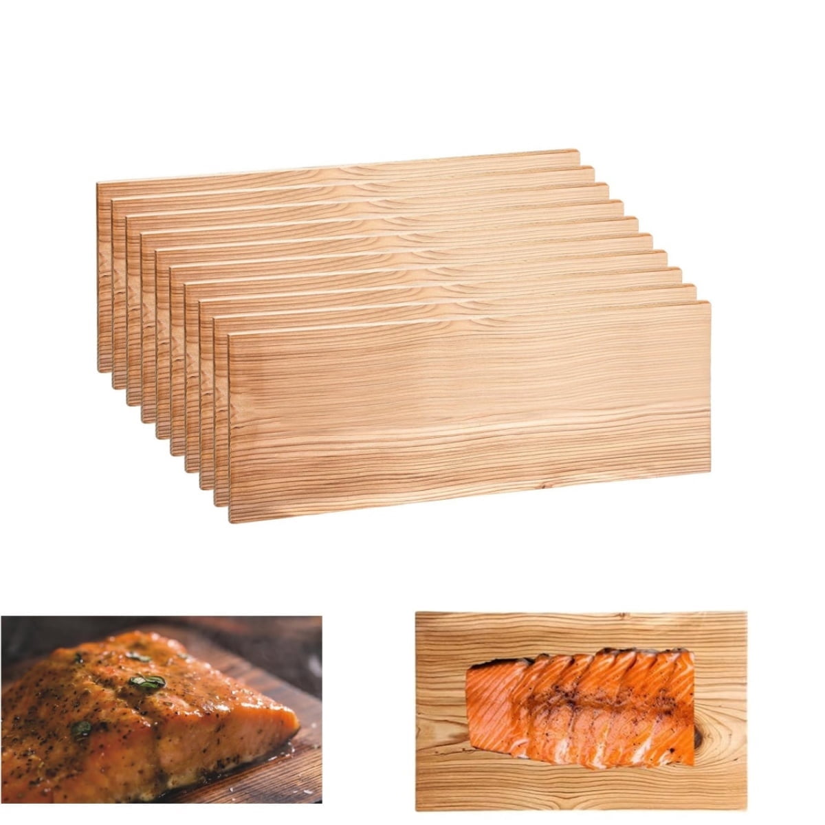 Pack of 10 Cedar Planks for Grilling,QZS Cedar Planks for Grilling ...