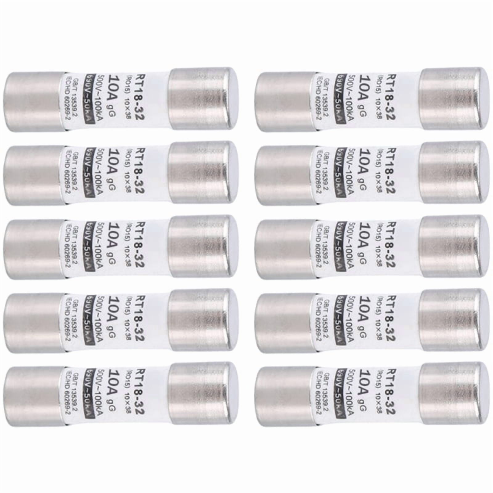 Pack of 10 Ceramic Metal Neozed Fuses Inserts 3.9cm Length Fuses ...
