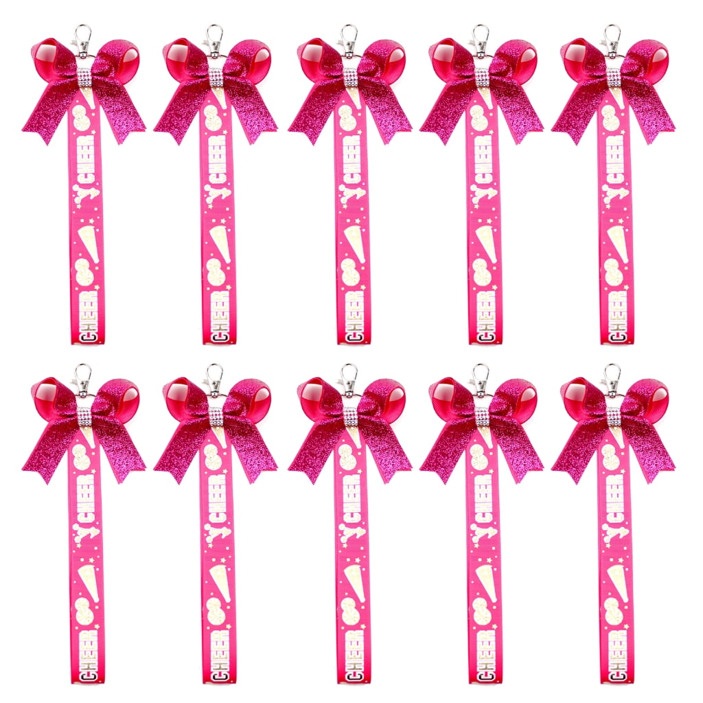 Pack of 10 Cheer Team Bows Keychains Stylish Accessory for Girls and Cheer Fan - Walmart.com