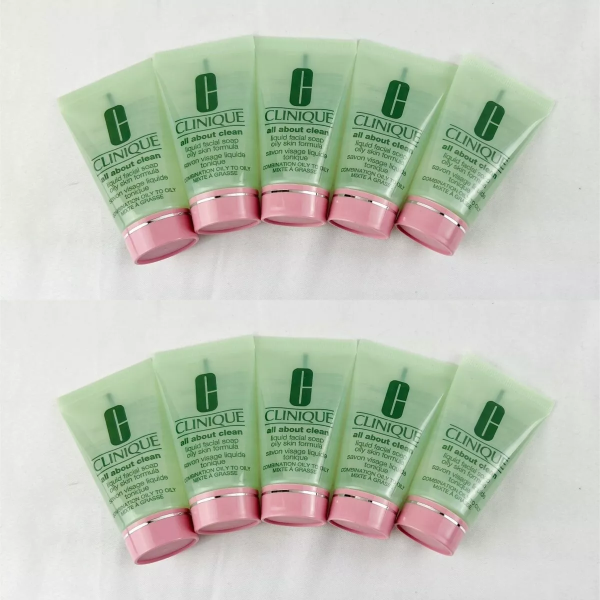 Pack of 10 Clinique All About Clean Liquid Facial Cleanser Soap, Oily ...