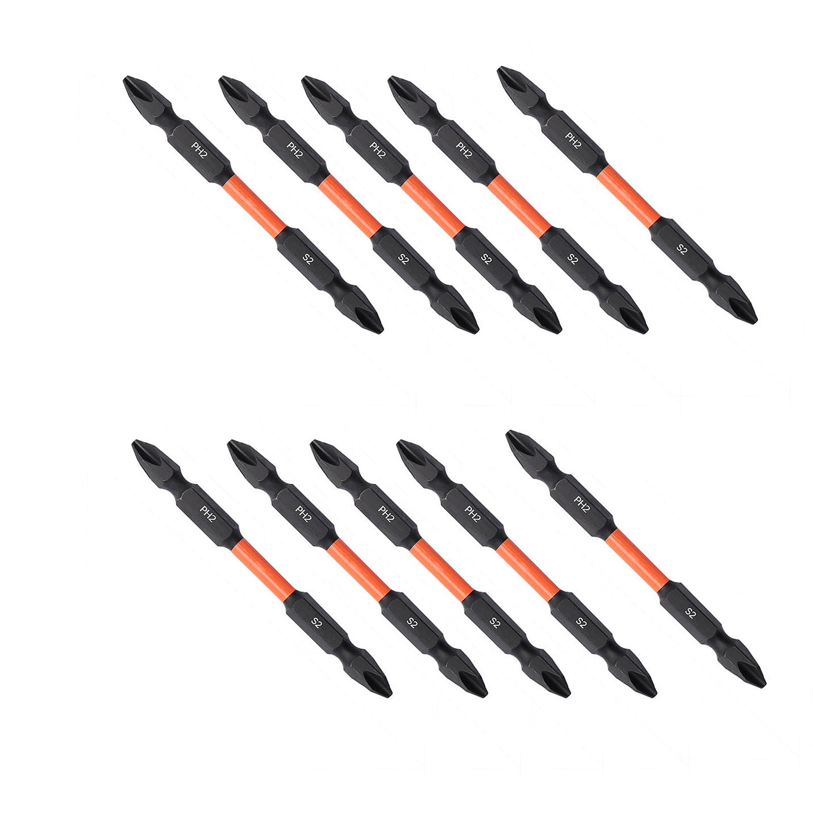 Pack of 10 Double Tip Crosses Screwdriver Bits Engineered from S2Steel ...