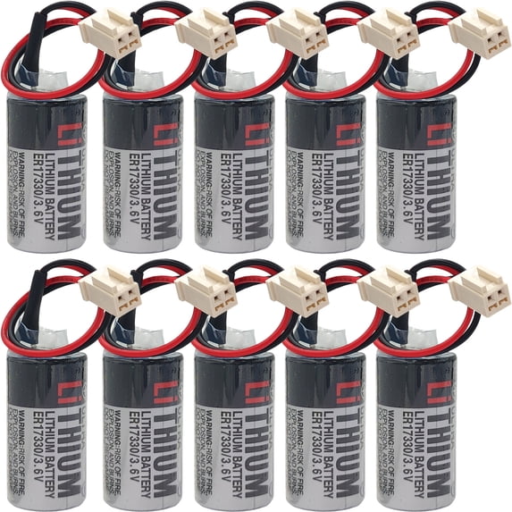 (Pack of 10) ER17330V/3.6V 1700mAh Battery with Plug for Epson G, R ...