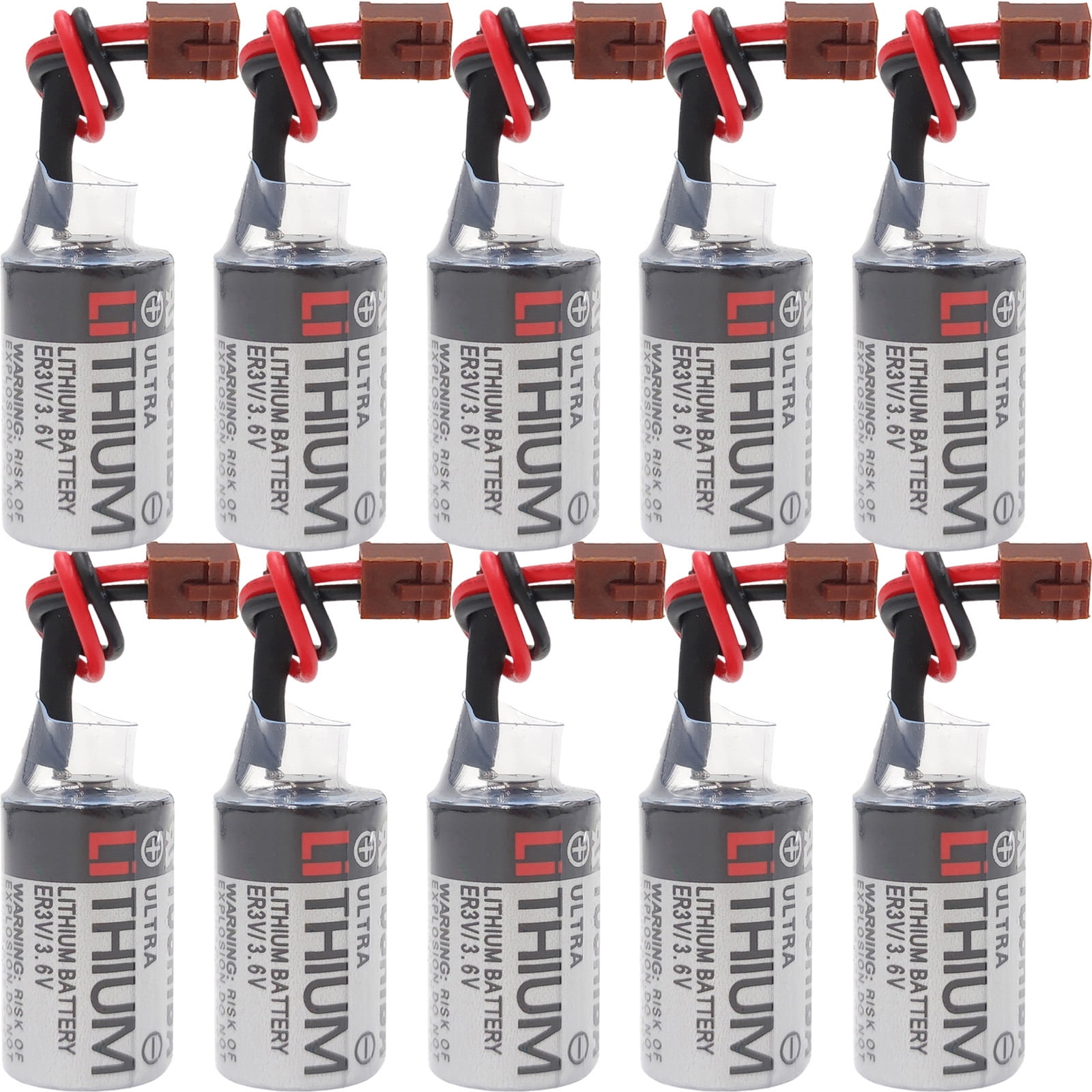 (Pack of 10) ER3V 3.6V Lithium Battery Replacement for CPM2A-BAT01 ...