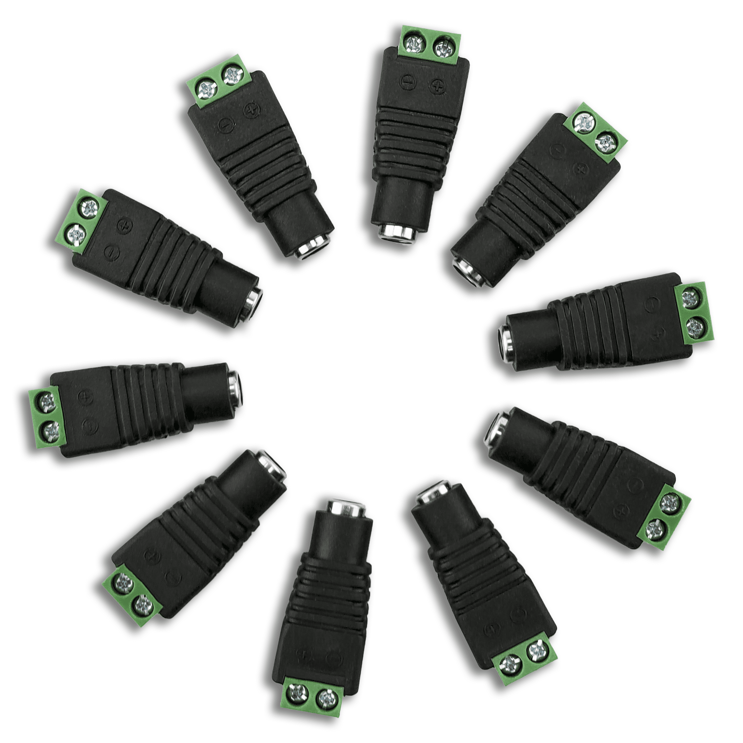 Pack of 10 Female 12V DC Power Connectors 5.5mm Jack Adapter by ...