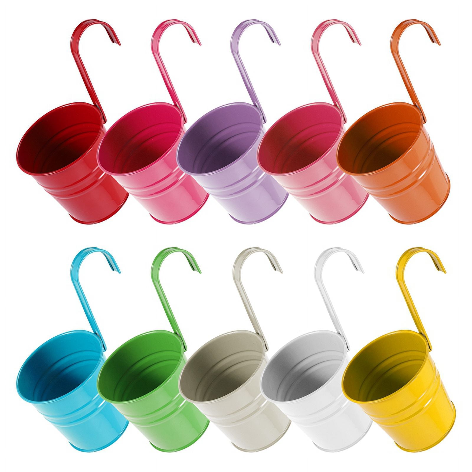 Pack of 10 Hanging Flower Pots 13cm Balcony Pot Flower Pot with Mini ...