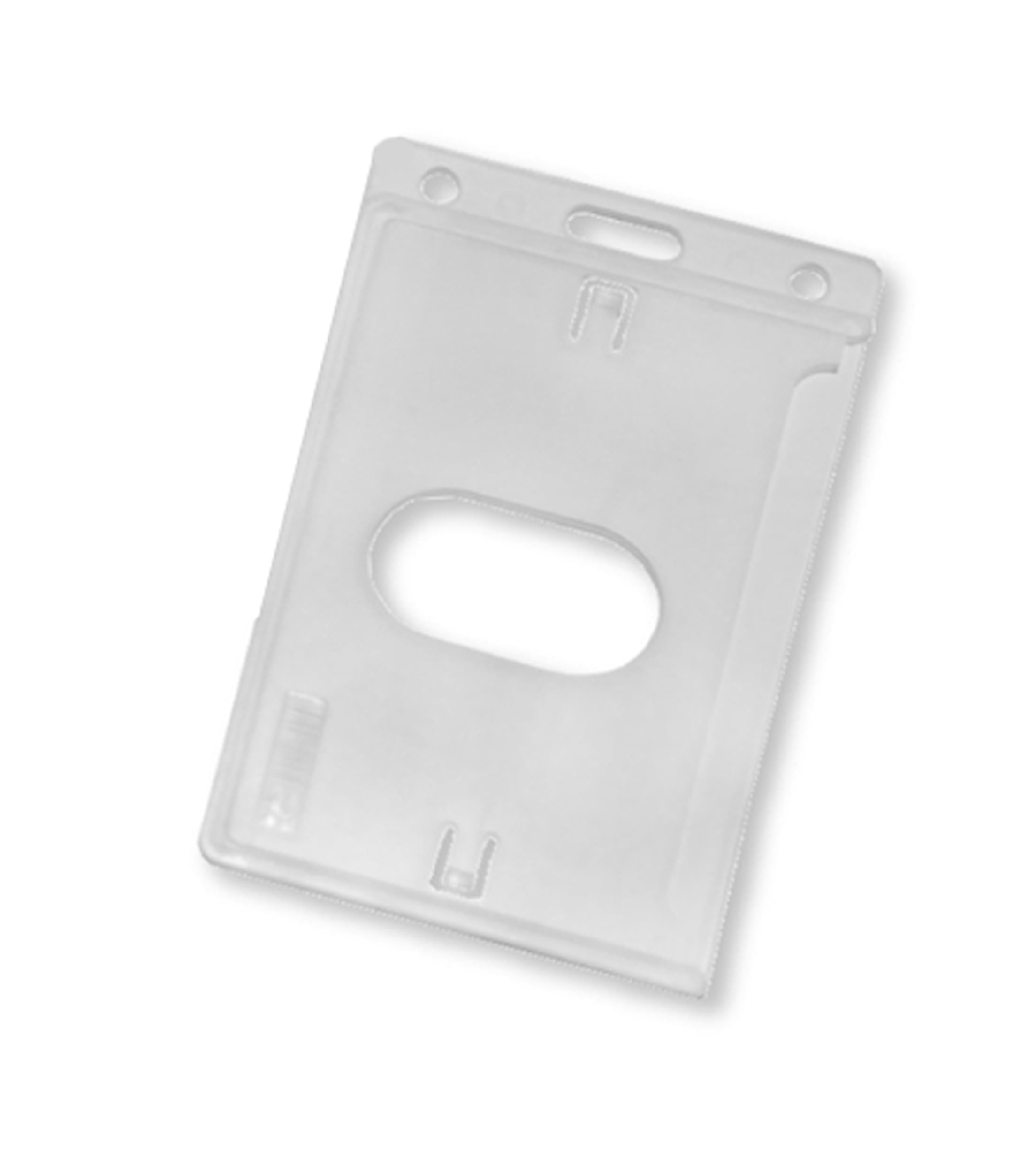 Pack of 10 - ID Badge Holders Hard Plastic Card Holder Vertical with ...