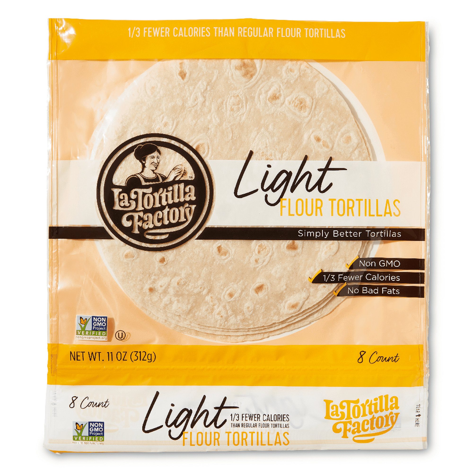 Pack of 10, La Tortilla Factory Light FlourTortillas, 11 oz - Walmart.com