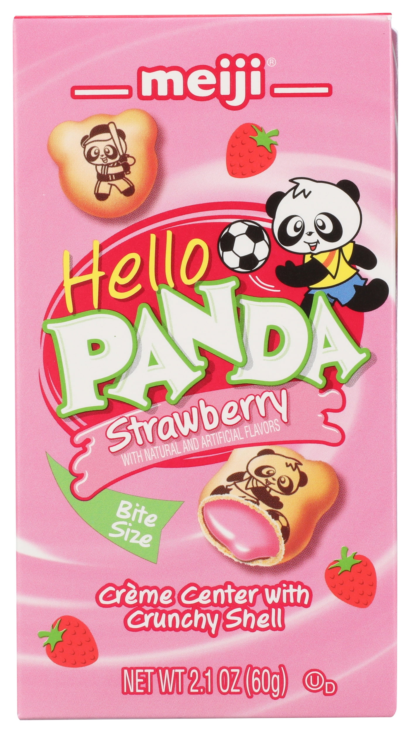 Pack of 10, Meiji Hello Panda Strawberry Crunchy Cookie, 2.1 oz ...