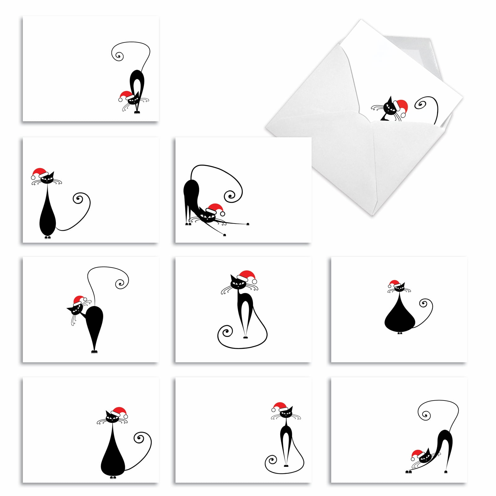 Pack of 10 Merry Christmas Note Cards with Envelopes (4 x 5.12 Inch ...