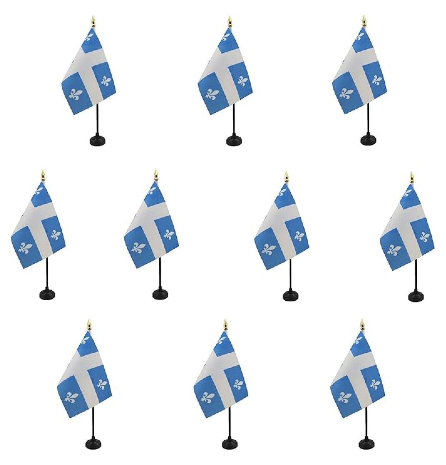 Pack of 10 Mini Quebec Table Flags - 15 x 10 cm - 10 Quebec Flags ...