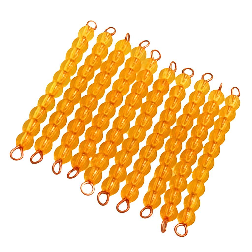 Pack of 10 Montessori Golden Beads, For Babies Toddlers 1 Numbers ...
