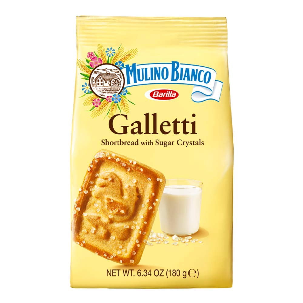 Pack of 10, Mulino Bianco Galletti Shortbread Cookies, 6.35 oz ...