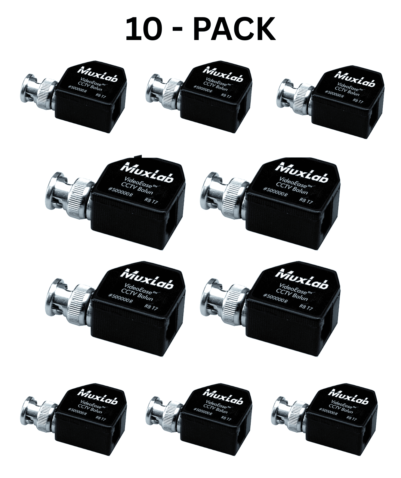 Pack of 10 MuxLab VideoEase CCTV Modular Balun Video Extenders - BNC ...