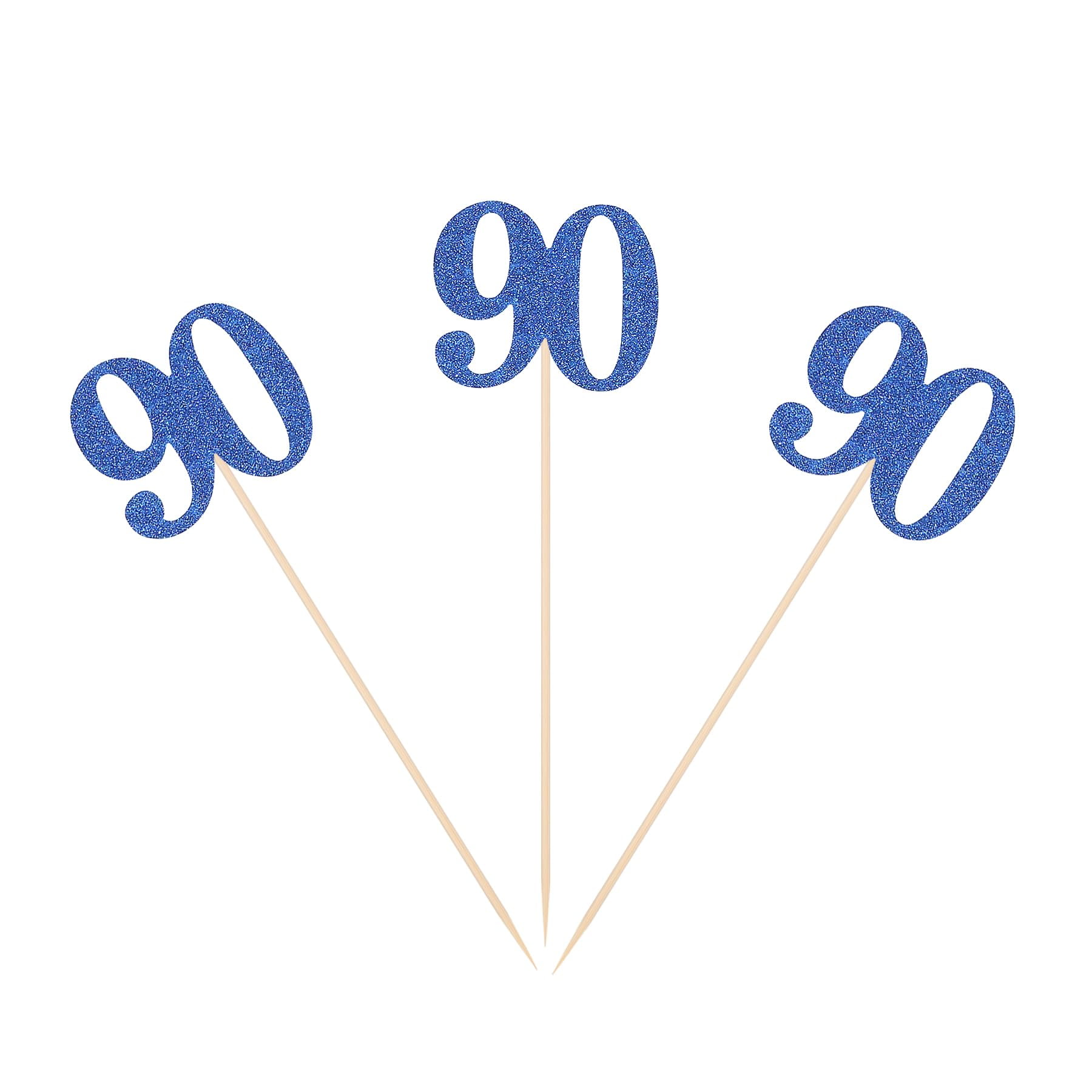 Pack of 10 Navy Blue Glitter 90th Birthday Centerpiece Sticks Number 90 ...