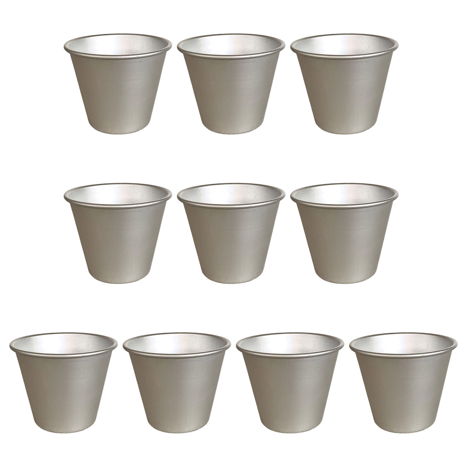 Pack of 10 Nonstick Western Cake Cup Molds Aluminum Muffins Tin Small ...