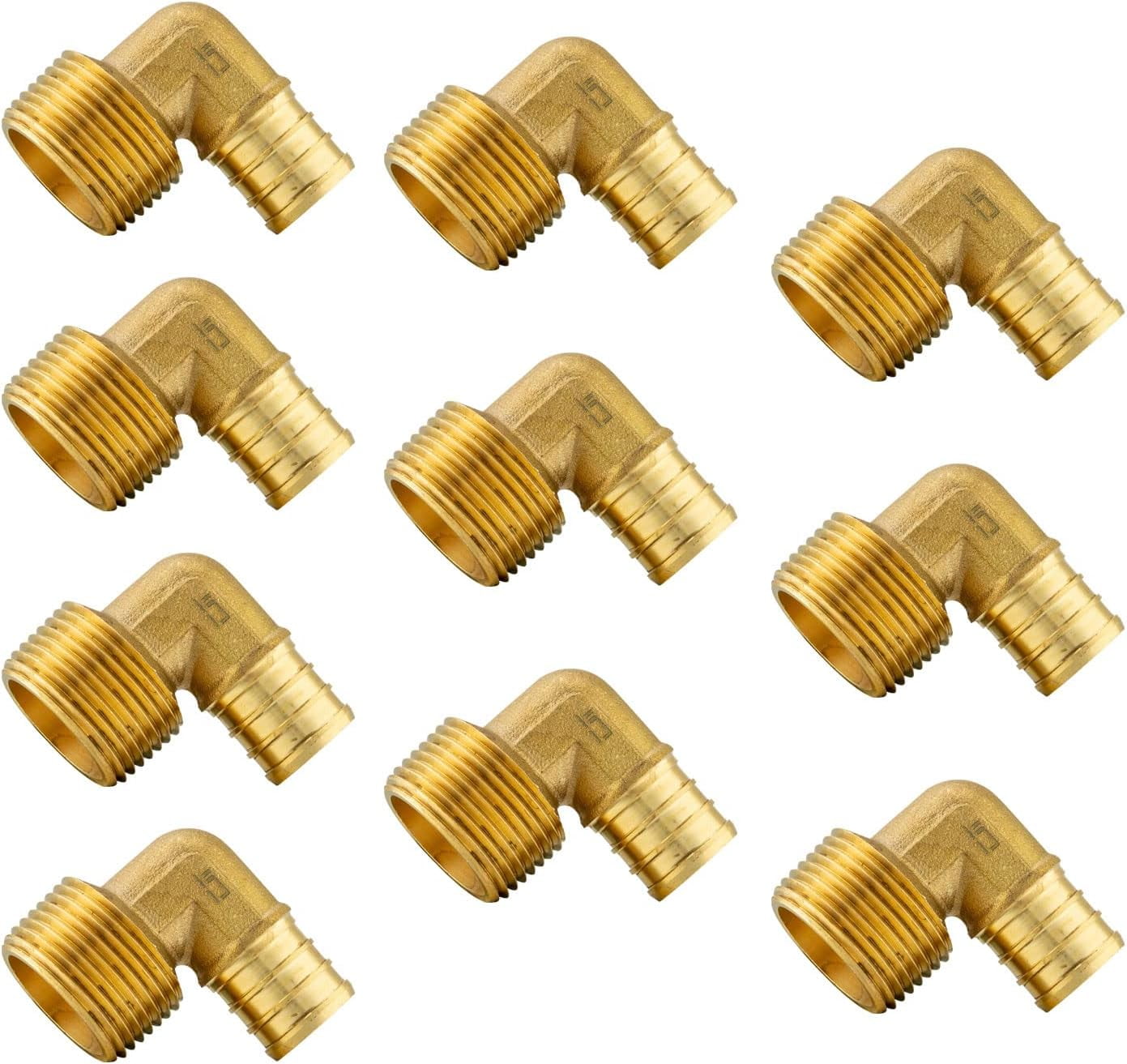 (Pack of 10) Pex 3/4" X 3/4" Male Threaded NPT Elbow Brass Crimp Fittings - Walmart.com