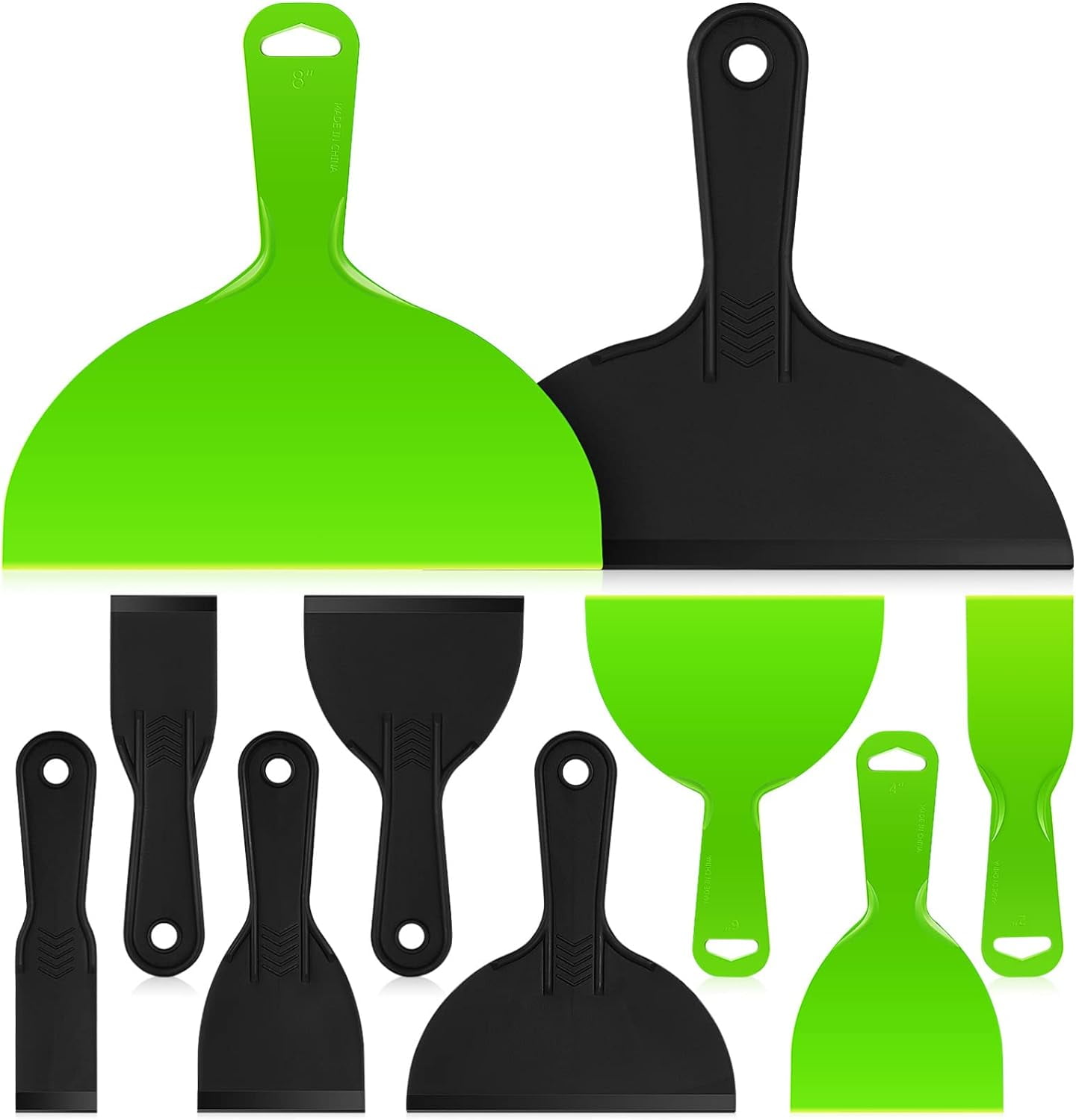 Pack of 10 Plastic Scraper Spatula Painter with Handles for Painting ...