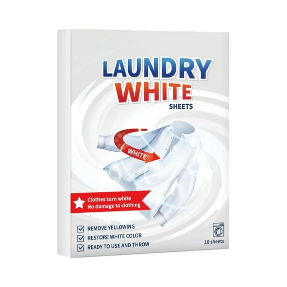Pack of 10 Powerful Laundry Whitener Sheets Eliminate Yellowing ...