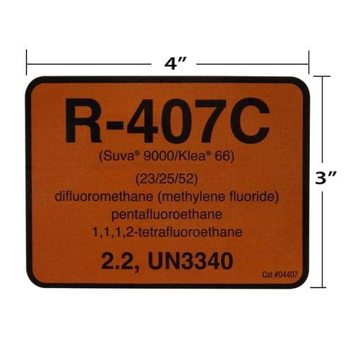 Pack of (10) R-407C / R407C Refrigerant Labels # 04407 Color Coded ...