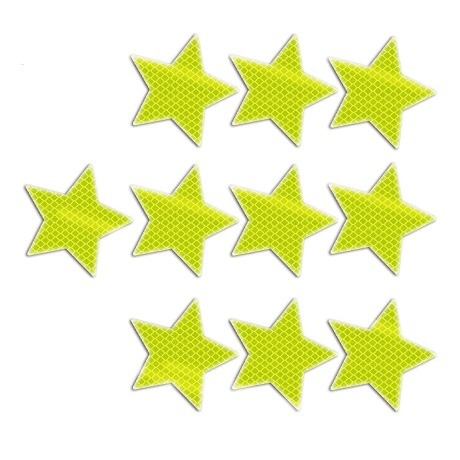 Pack of 10 Reflective Star Stickers Self-Adhesive Warning Tapes for ...