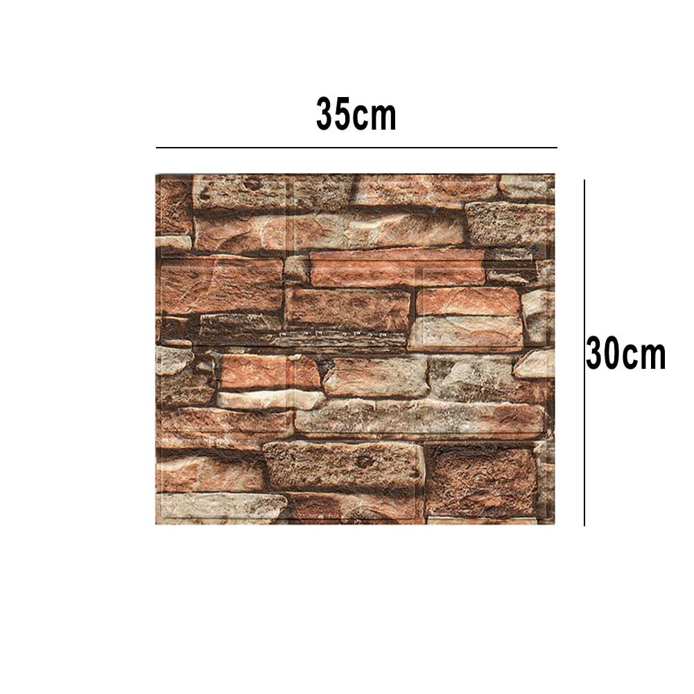 Pack of 10 Self adhesive Foam Panels for 3D Tile Stone Brick Wall ...