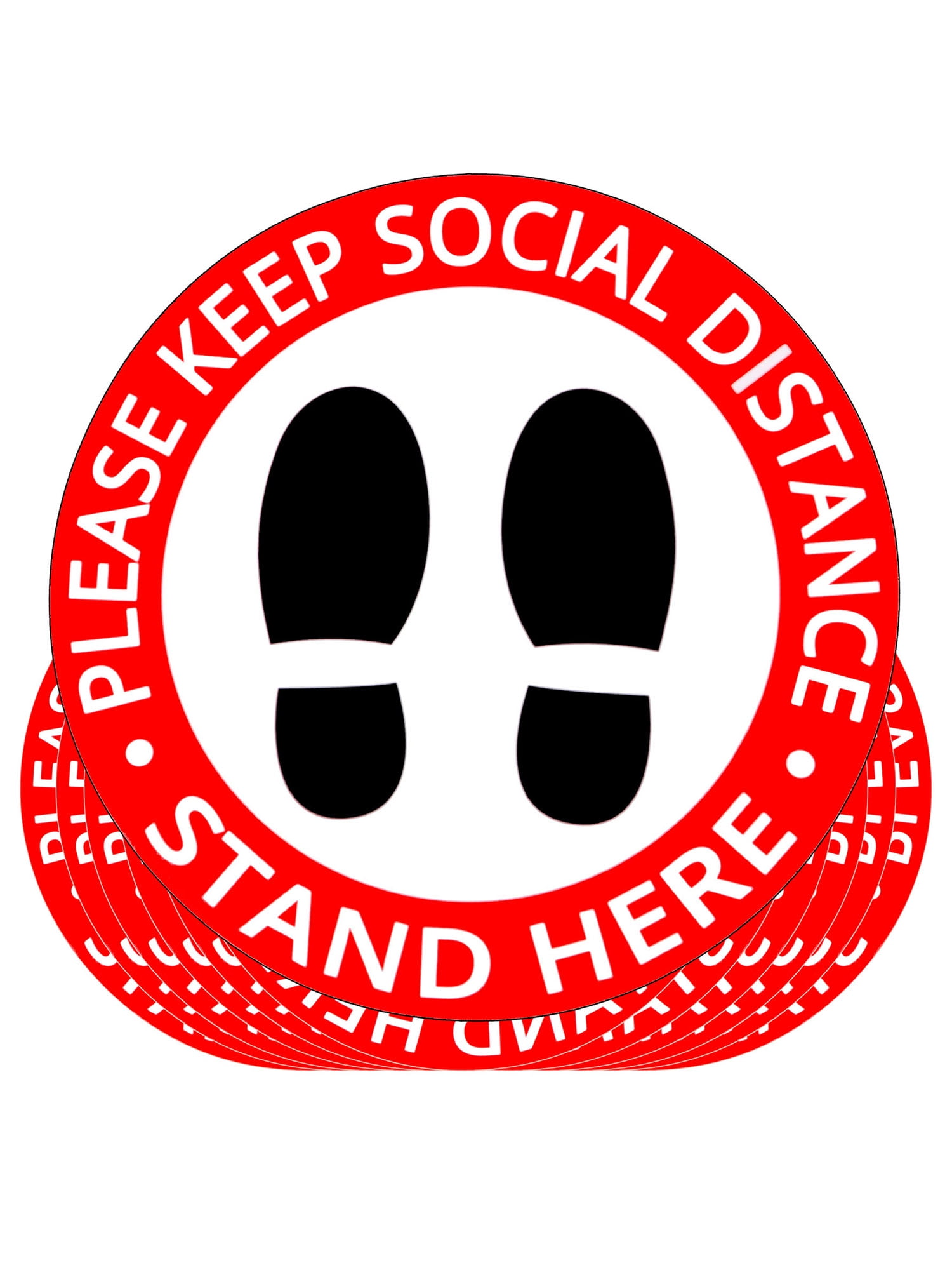 Pack of 10 Social Distancing Floor Sign Decals, 12" Removable Safe ...
