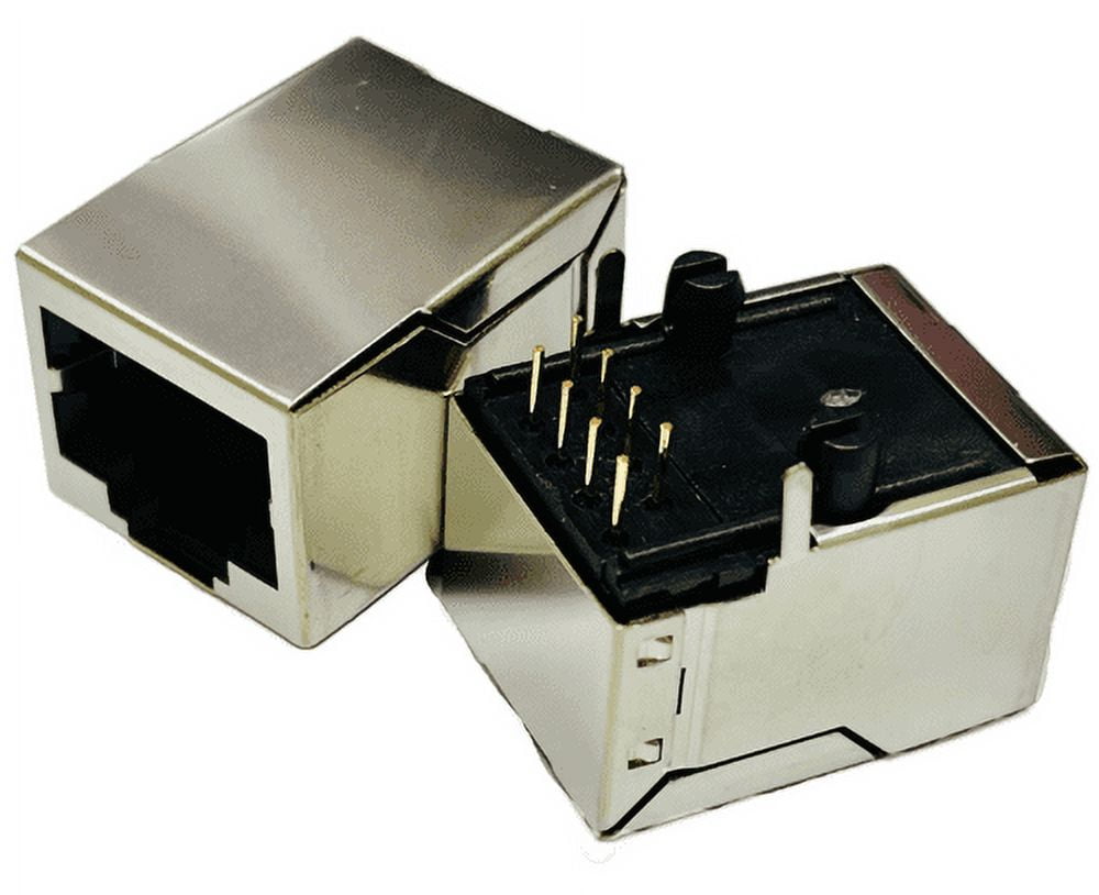 Pack of 10 Socket Side Entry Shielded Short Body RJ45 8P8C PCB Mount for Network Ethernet ...
