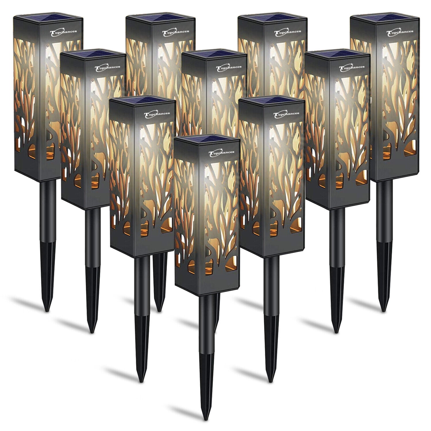 (Pack of 10) Solar Pathway Lights Solar Garden Lights Outdoor Solar ...
