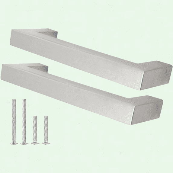 Pack of 10 Square Cabinet Handles and Knobs - Brushed Nickel Stainless Steel Drawer Pulls - 3 1/ ...