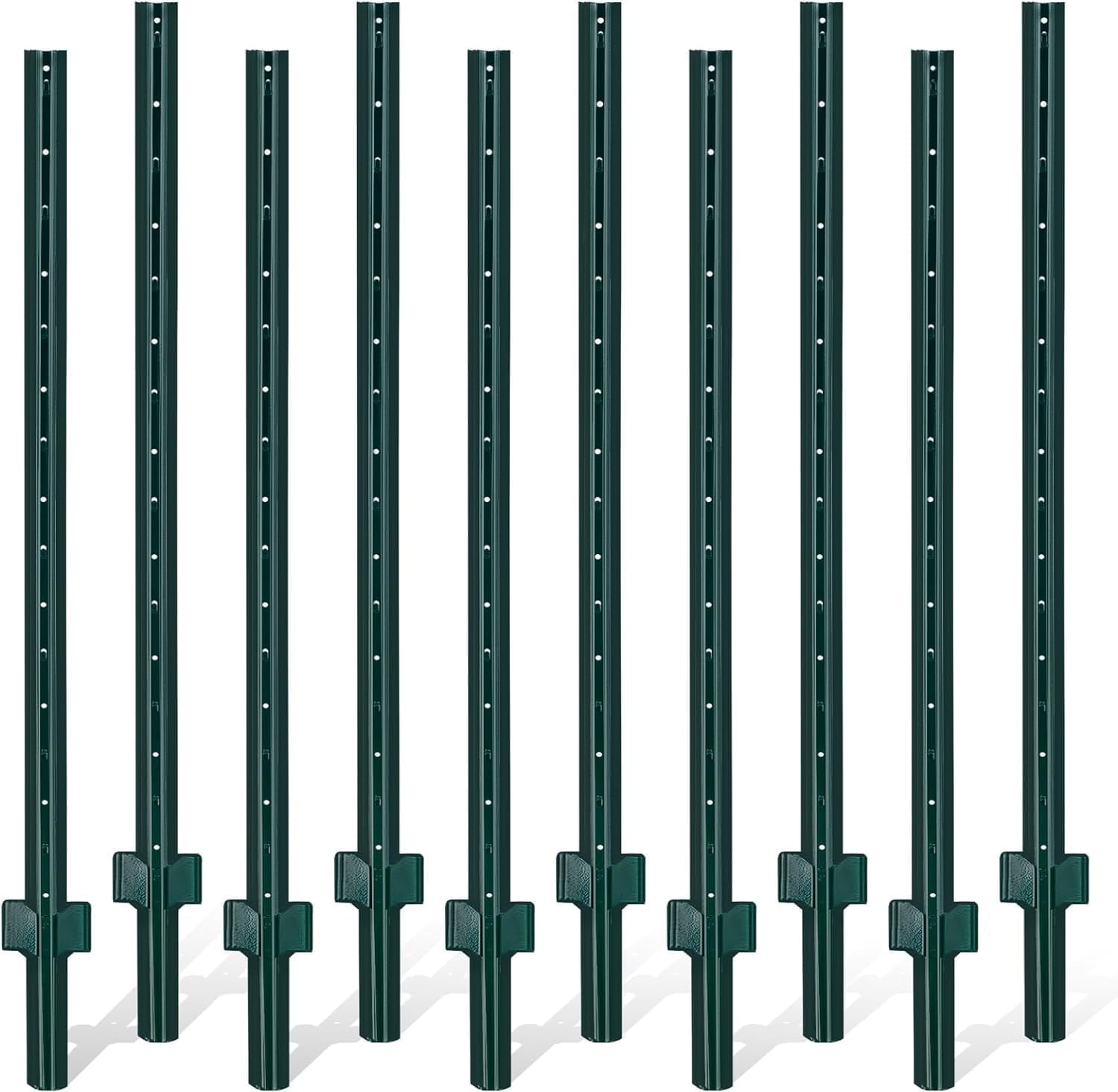 Pack of 10 Sturdy Duty 4.8 Feet Metal Fence Post, U Post for Fencing ...