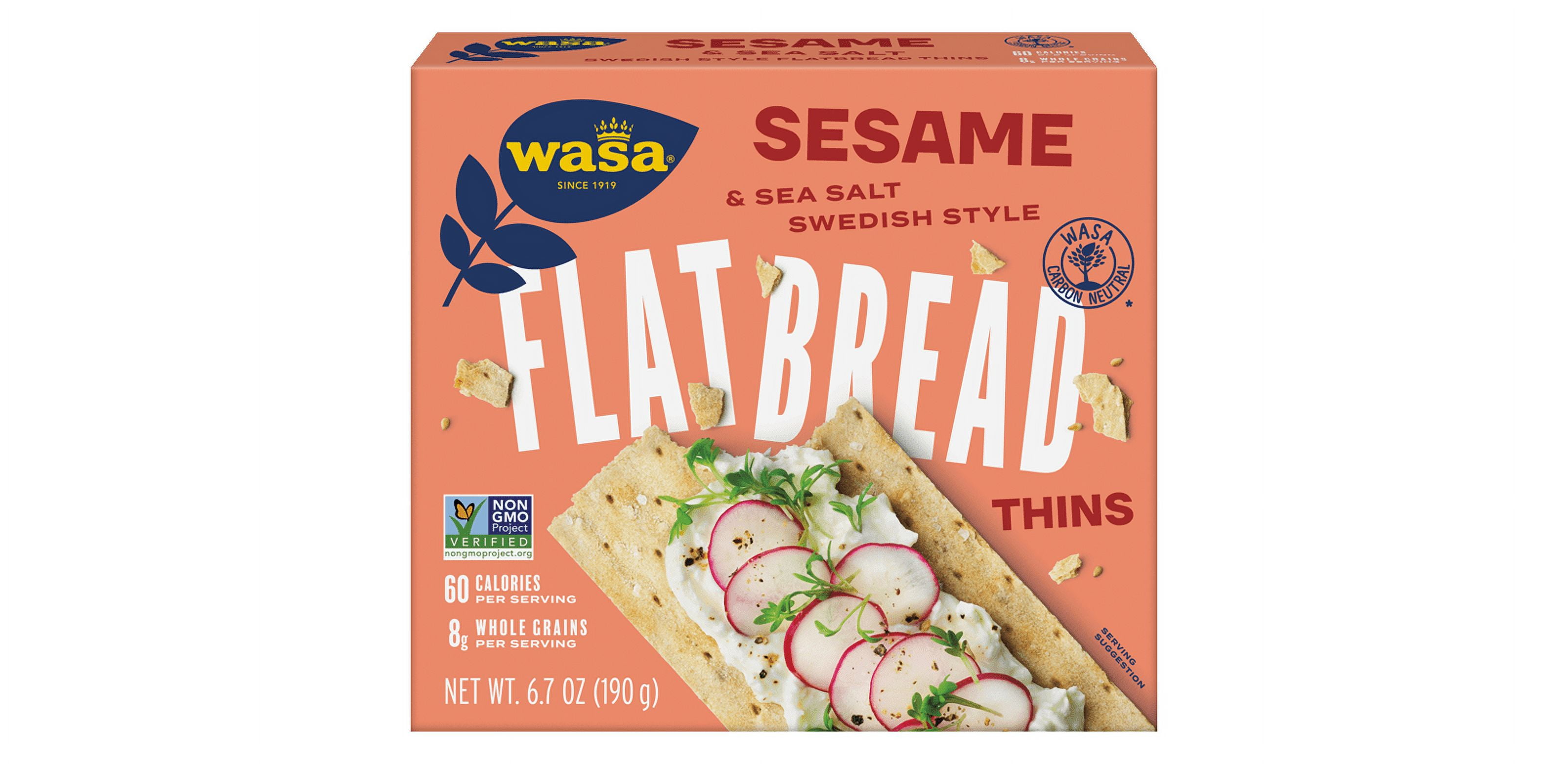 Pack of 10, Wasa Sesame & Sea Salt Swedish Style Flatbread, 6.7 oz ...