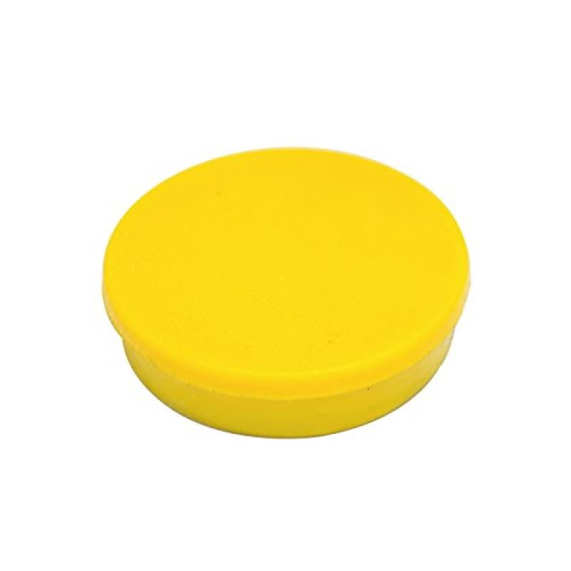Pack of 10 yellow Magnets 20mm Diameter Ideal for Dry Wipe Whiteboards ...