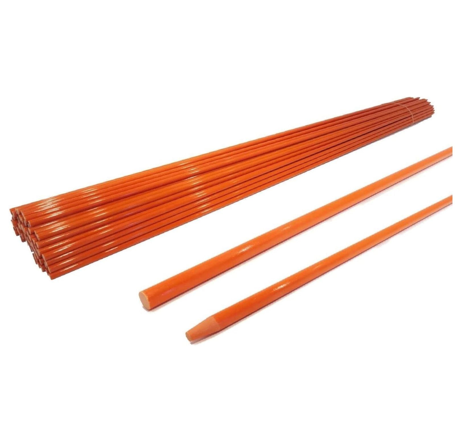 | (Pack of 100) 1/4" Orange Snow Poles Plain Markers, Heavy Duty ...