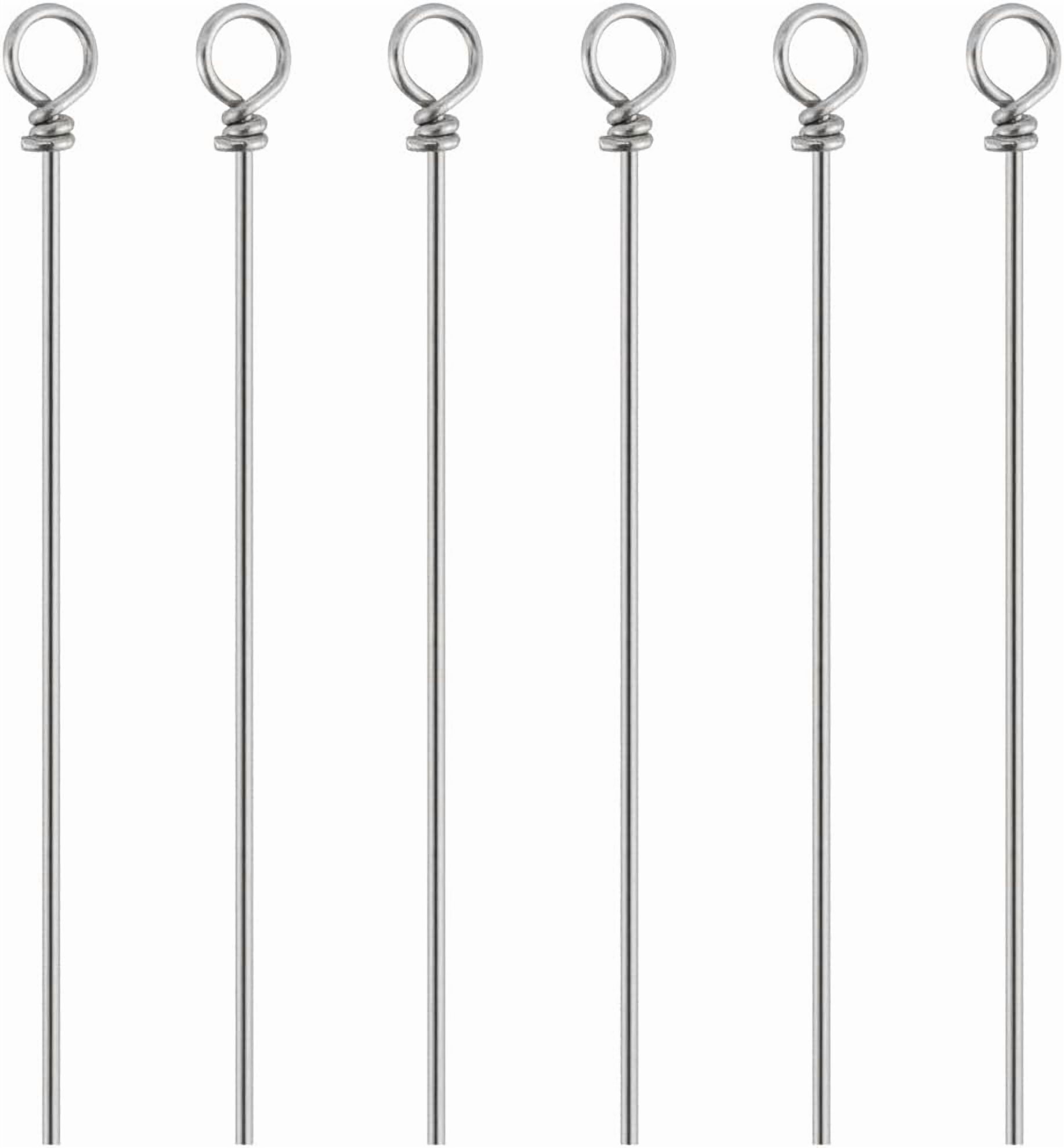 Pack of 100 Bass Fishing Spinner Shaft Looped Stainless Steel Wire Lure ...