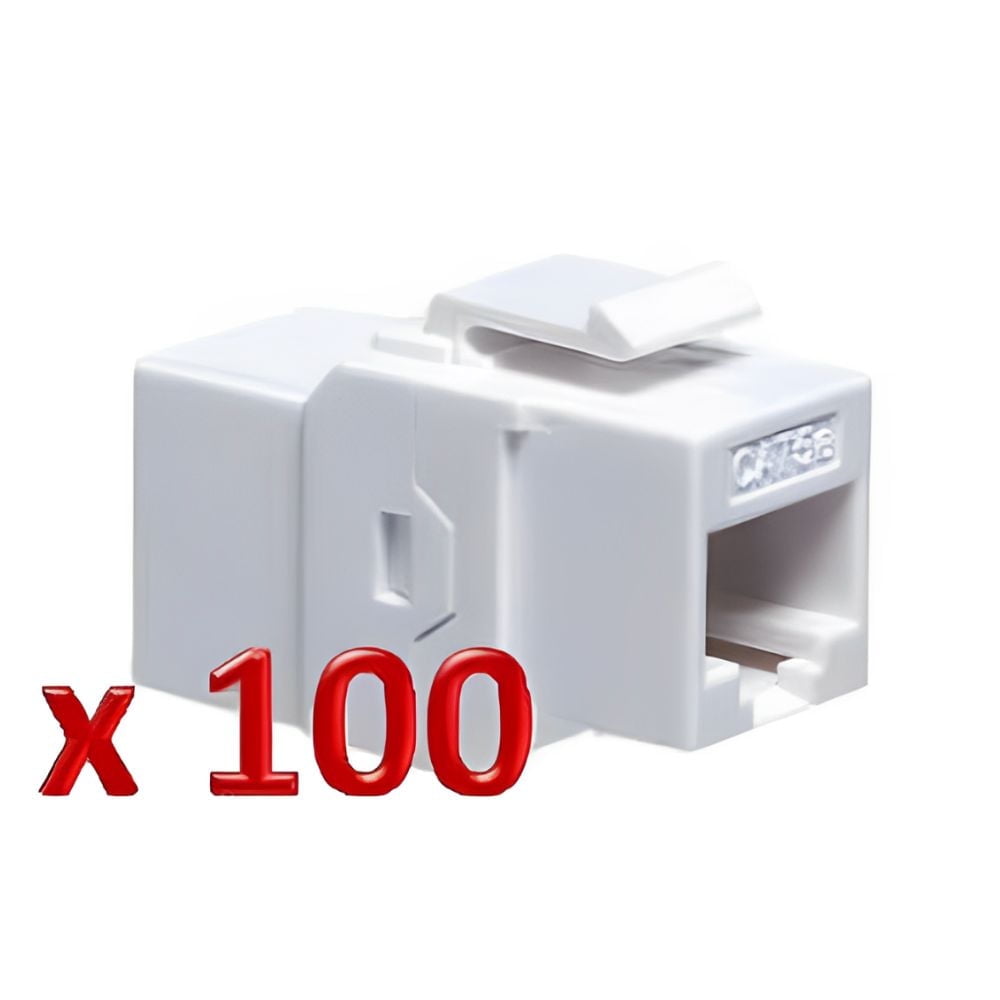 iMBAPrice Cat5e RJ45 Female UTP Keystone Inline Coupler - White, Pack ...
