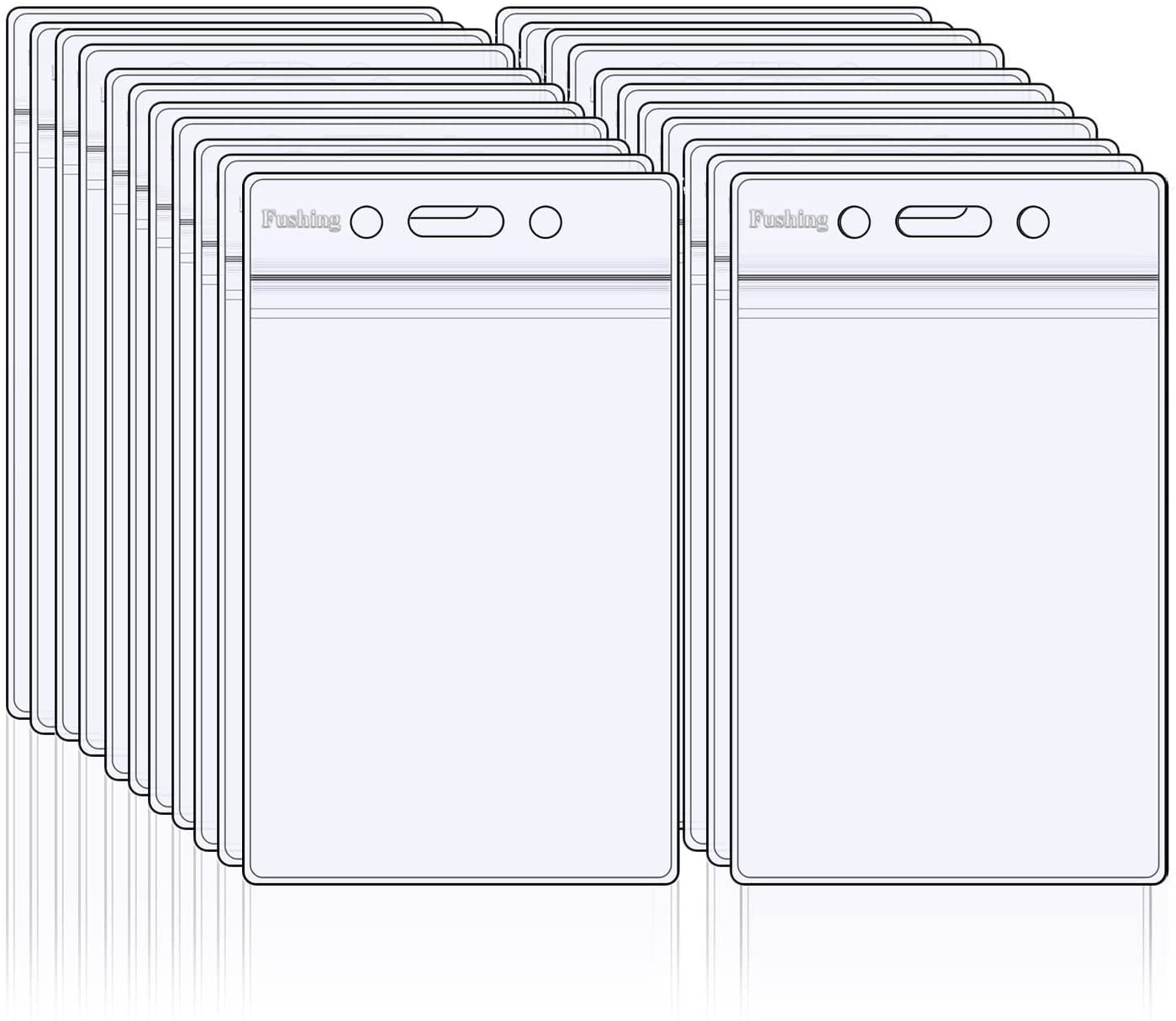 Pack of 100 Clear Plastic Vertical Badge Holders, Name Tag Holders ...