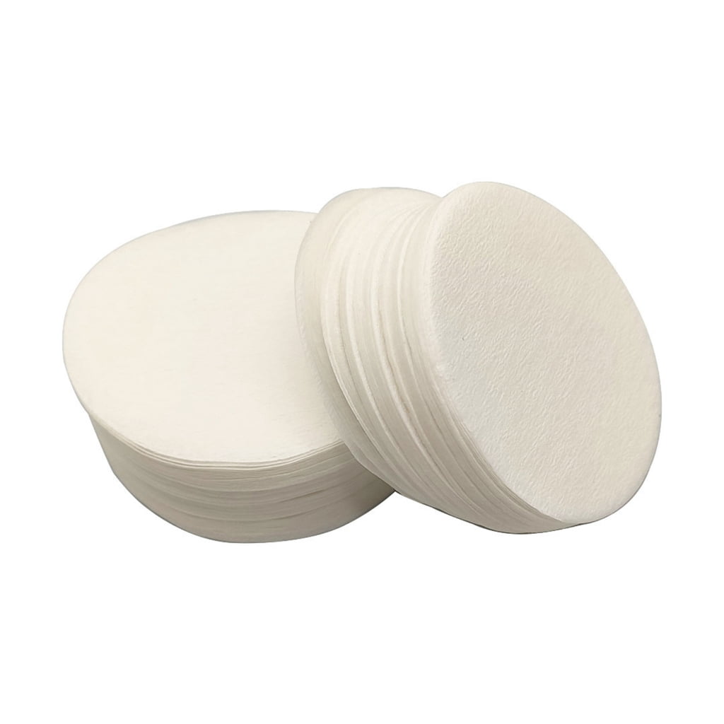 Pack of 100 Disposable Coffee Filters Round Natural Paper Coffee ...