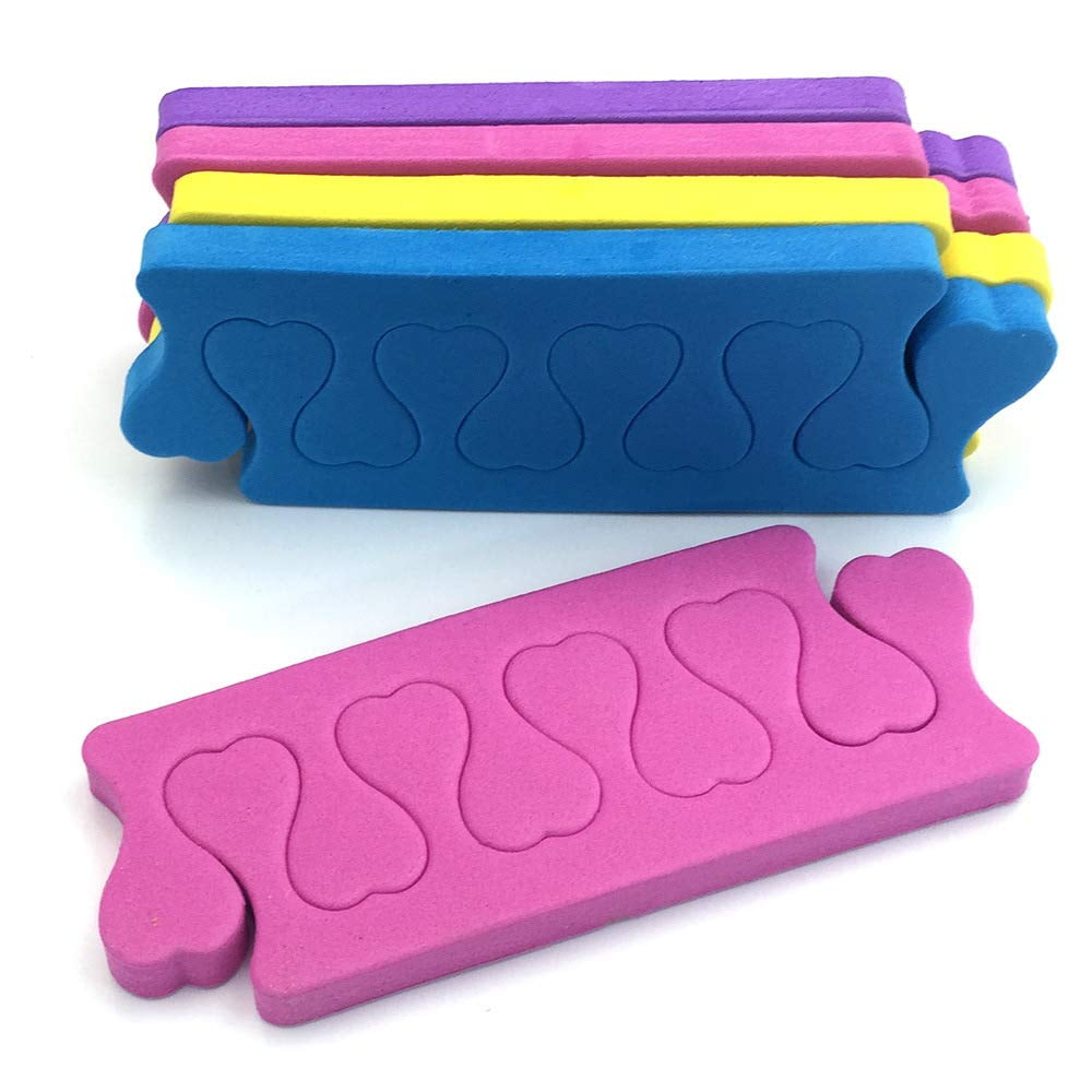 Pack of 100 Disposable Toe Separator for Pedicure Nail Salon 4 Colors ...