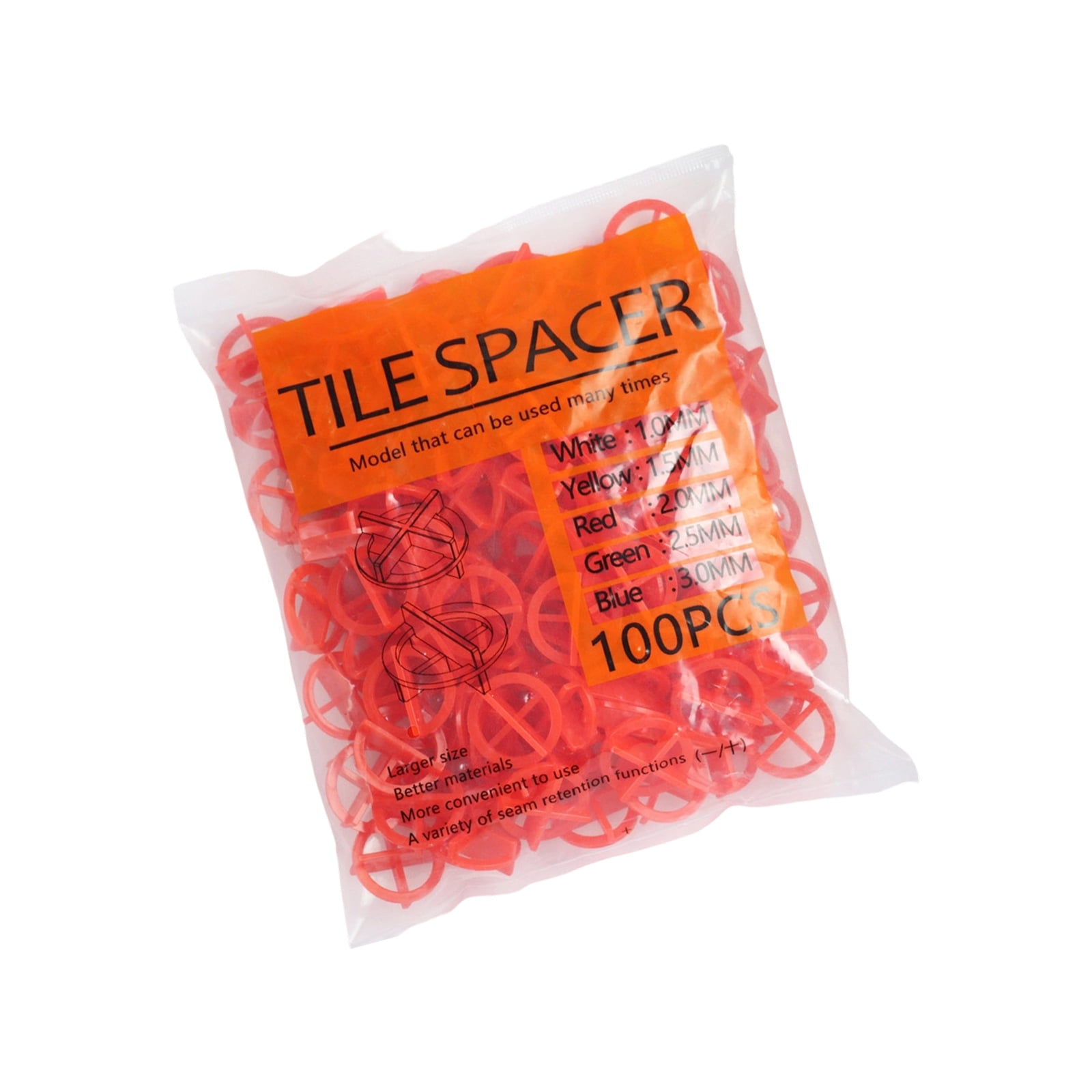 Pack of 100 Economical Reusable Plastic Tiles Spacers in Assorted Sizes ...