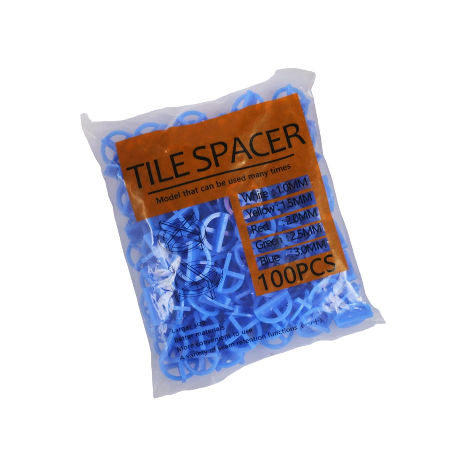 Pack of 100 Economical Reusable Plastic Tiles Spacers in Assorted Sizes ...
