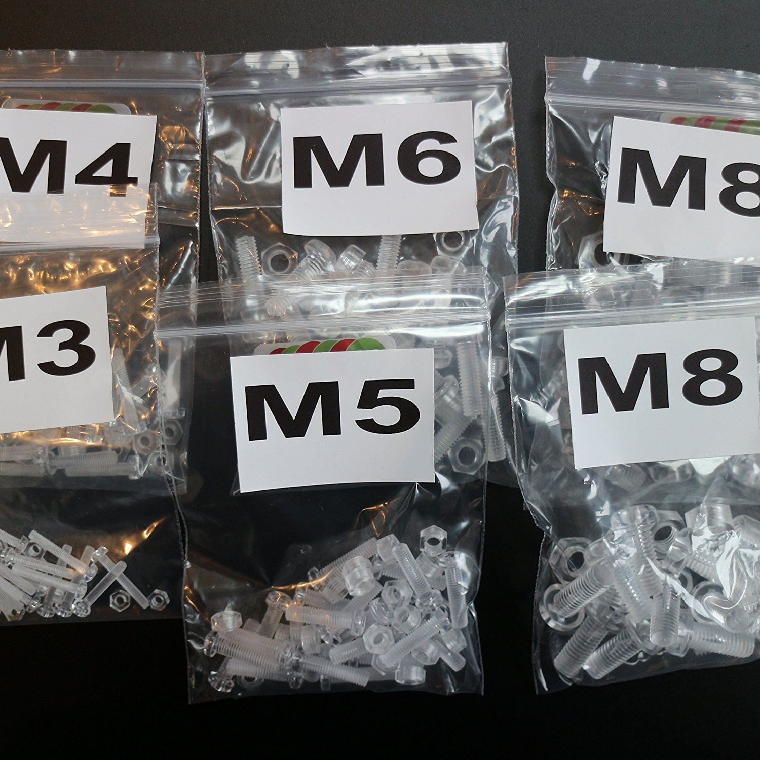 Pack of 100, M3, M4, M5, M6, M8 - Transparent Clear Plastic Acrylic ...