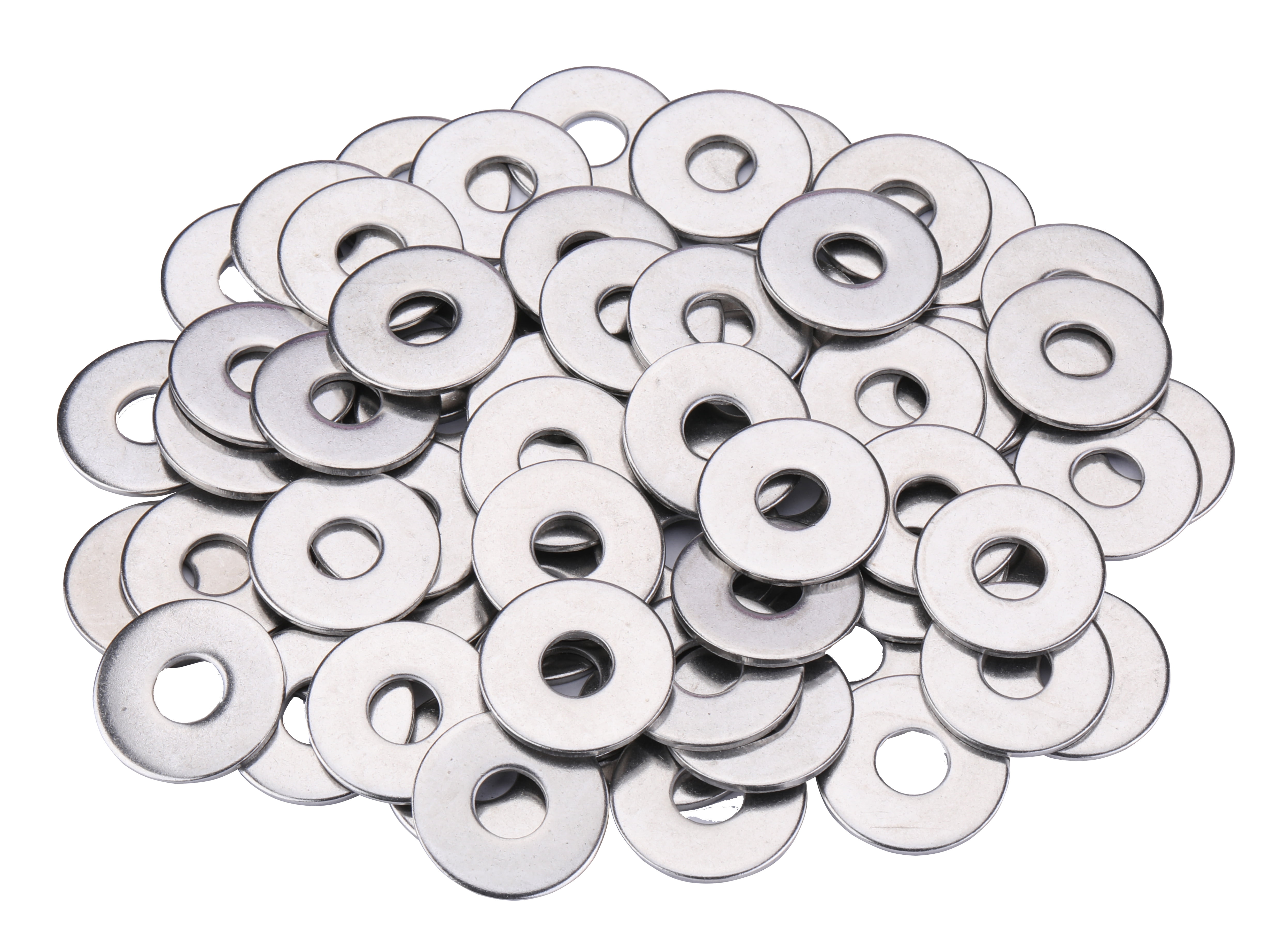 Pack of 100 M8 Flat Washer, 304 Stainless Steel, 8mm ID, 24mm OD, 2mm ...