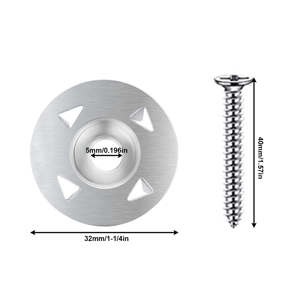 Pack of 100 Plaster Washers Screw Set -/4Inch Washers And .57Inch Screw ...